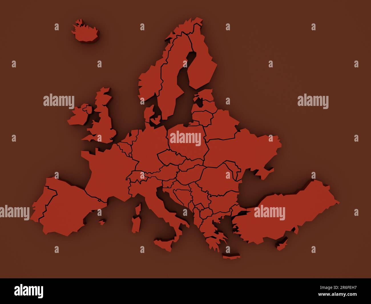 A detailed vector illustration of a map of Europe, featuring vibrant ...