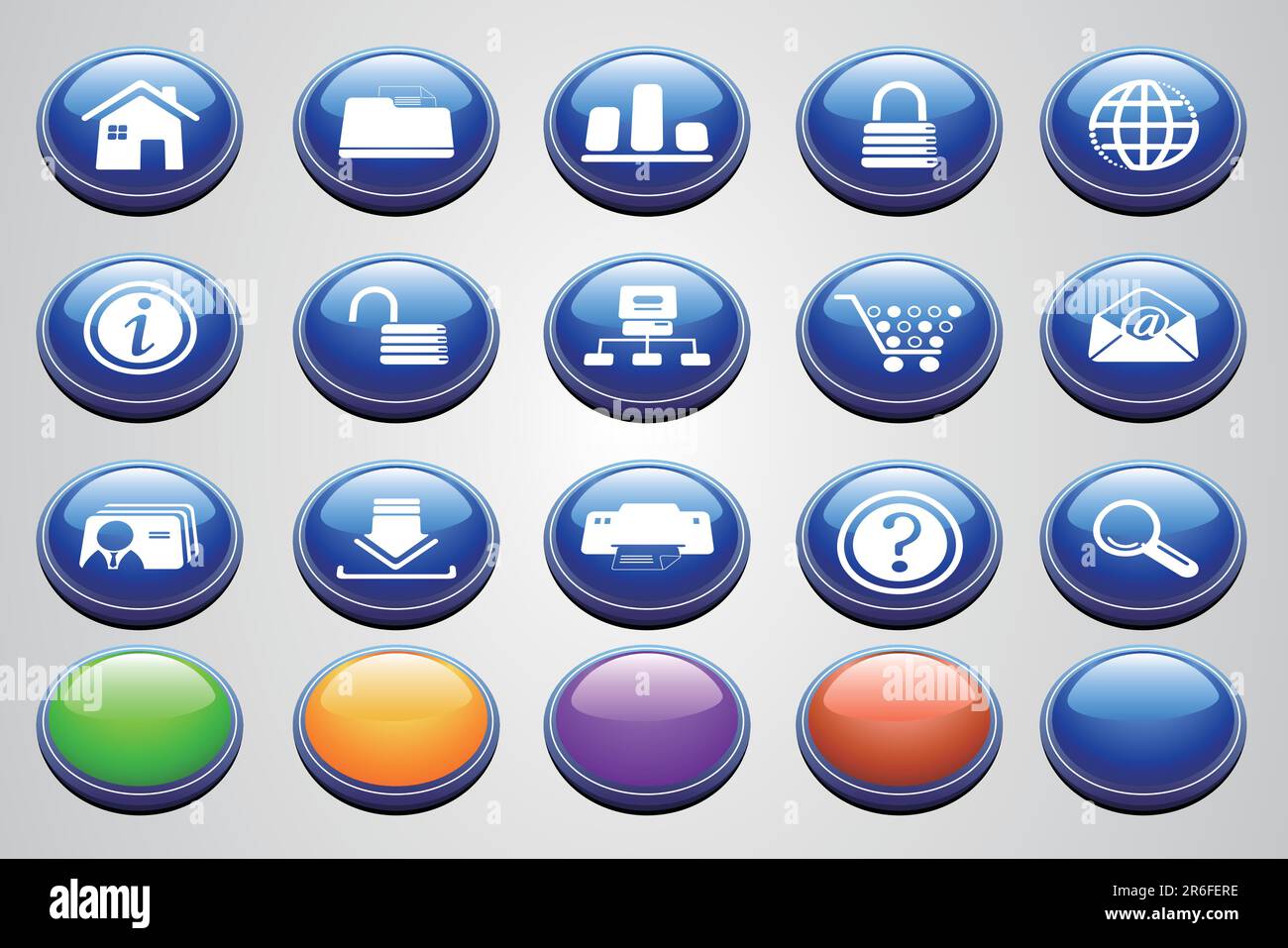 website and internet icons Round Perspective series Stock Vector Image ...