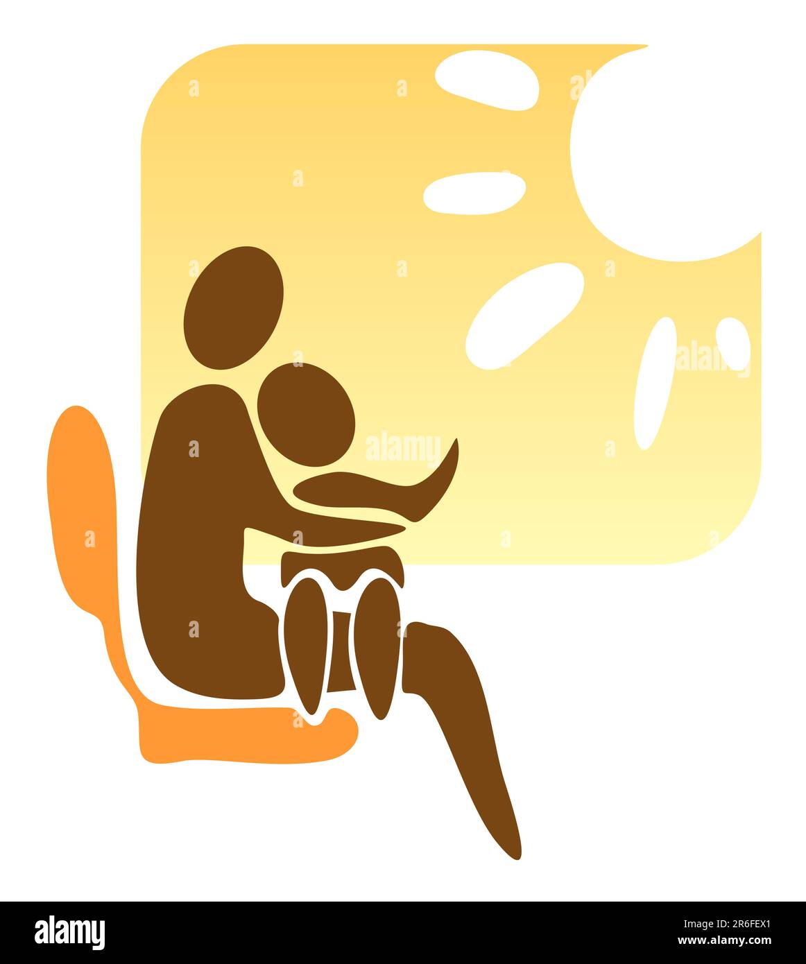 Symbol of sitting woman with child in a transport Stock Vector Image ...