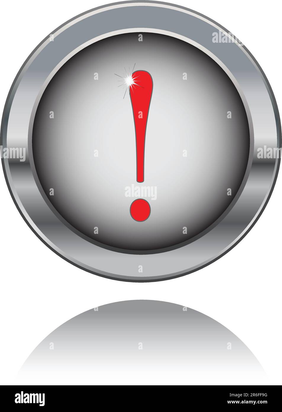 metal button with exclamation sign Stock Vector Image & Art - Alamy