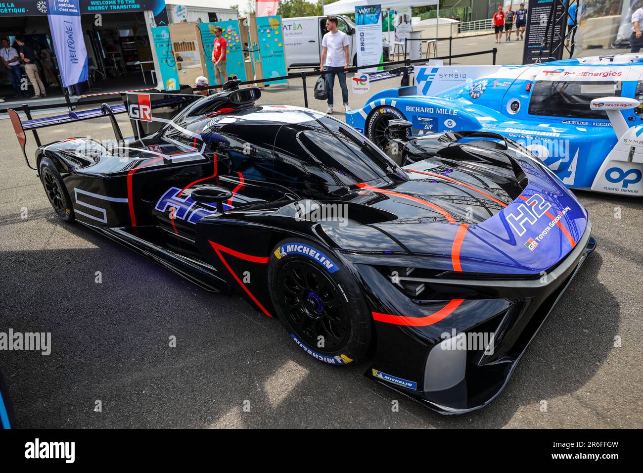 Le Mans, France. 09th June, 2023. Toyota GR2 H2 Hydrogen Racing Concept powered during the free ...