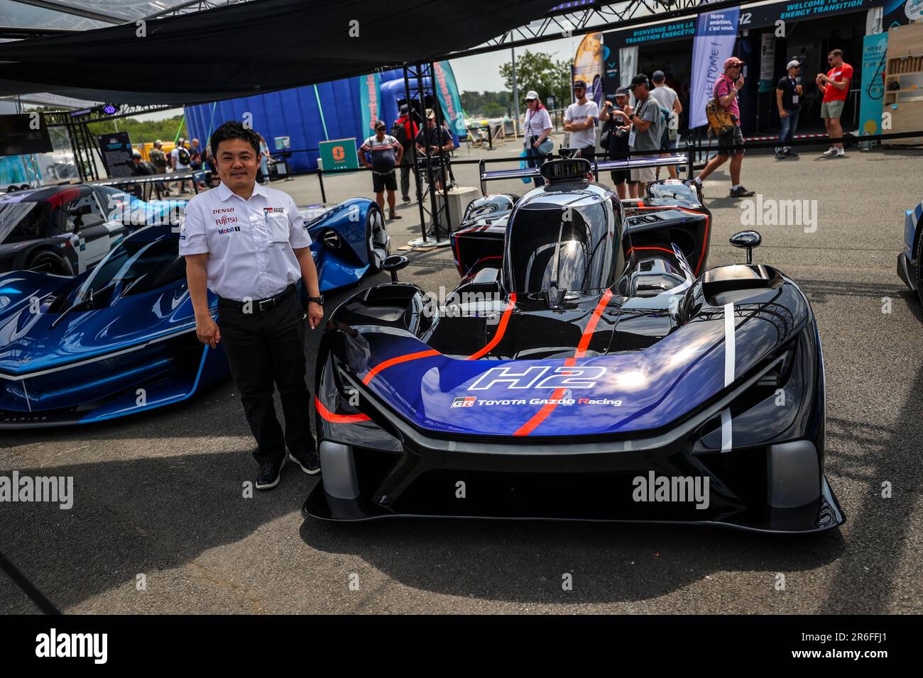 Le Mans, France. 09th June, 2023. Toyota GR2 H2 Hydrogen Racing Concept powered during the free ...