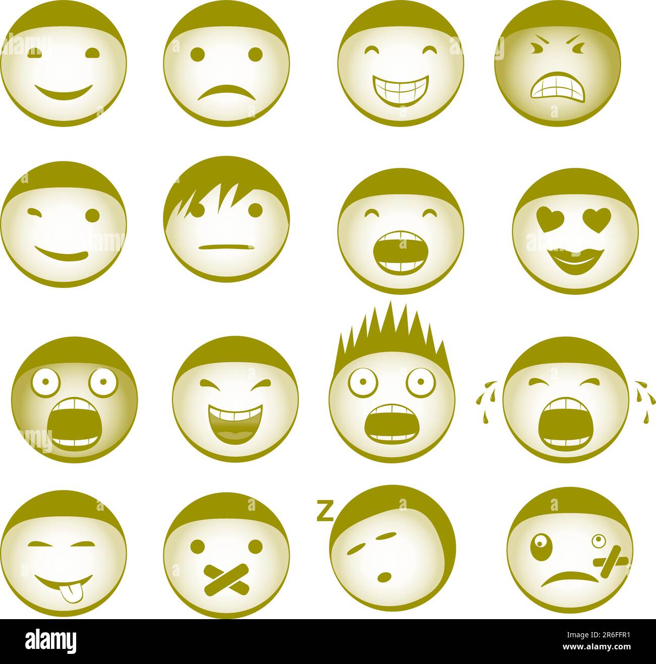 Collection of vector smilies with different expressions Stock Vector ...