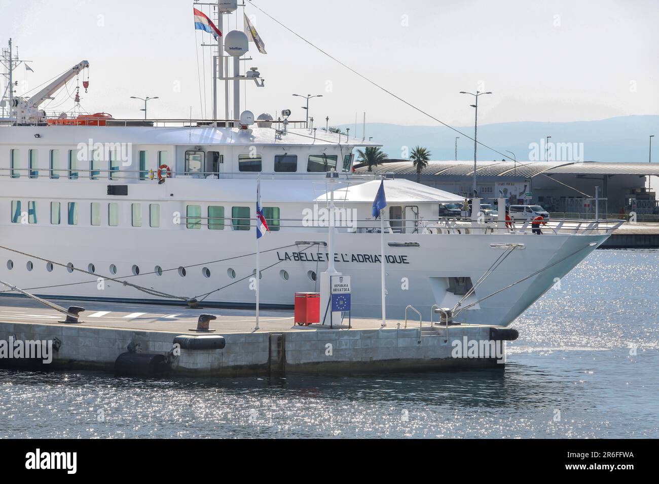 Cruise ship La Belle de l'Adriatique moored in Split port, Croatia ...