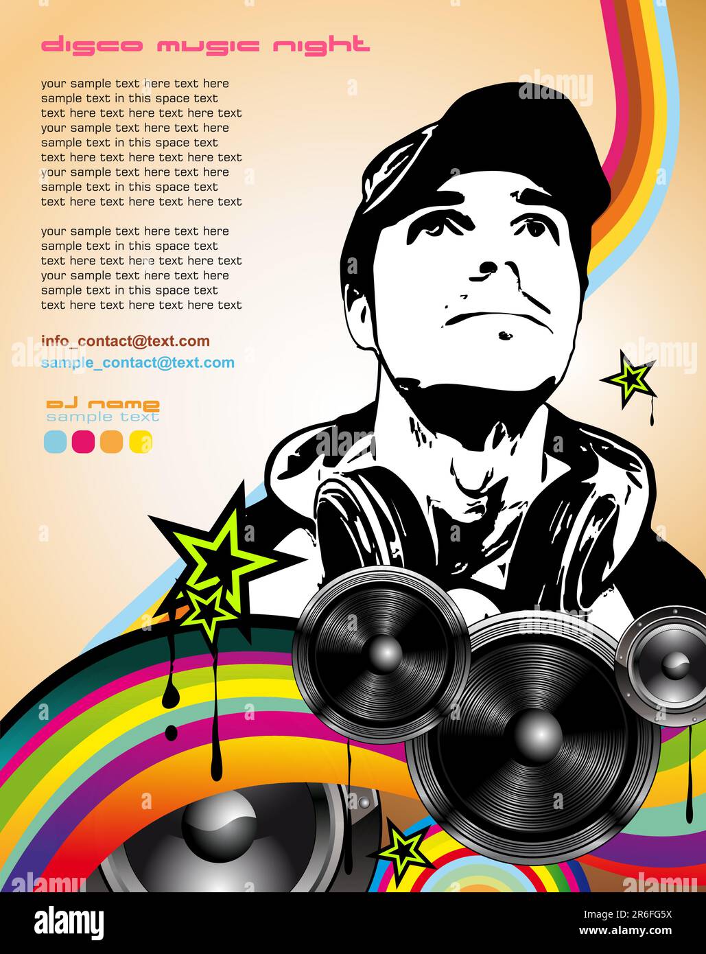 Suggestive disk jockey shape on abstract music background for ...