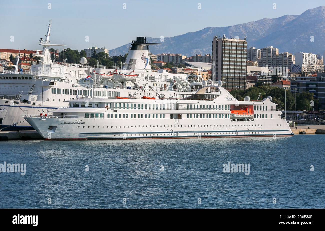 Cruise ship La Belle de l'Adriatique moored in Split port, Croatia ...