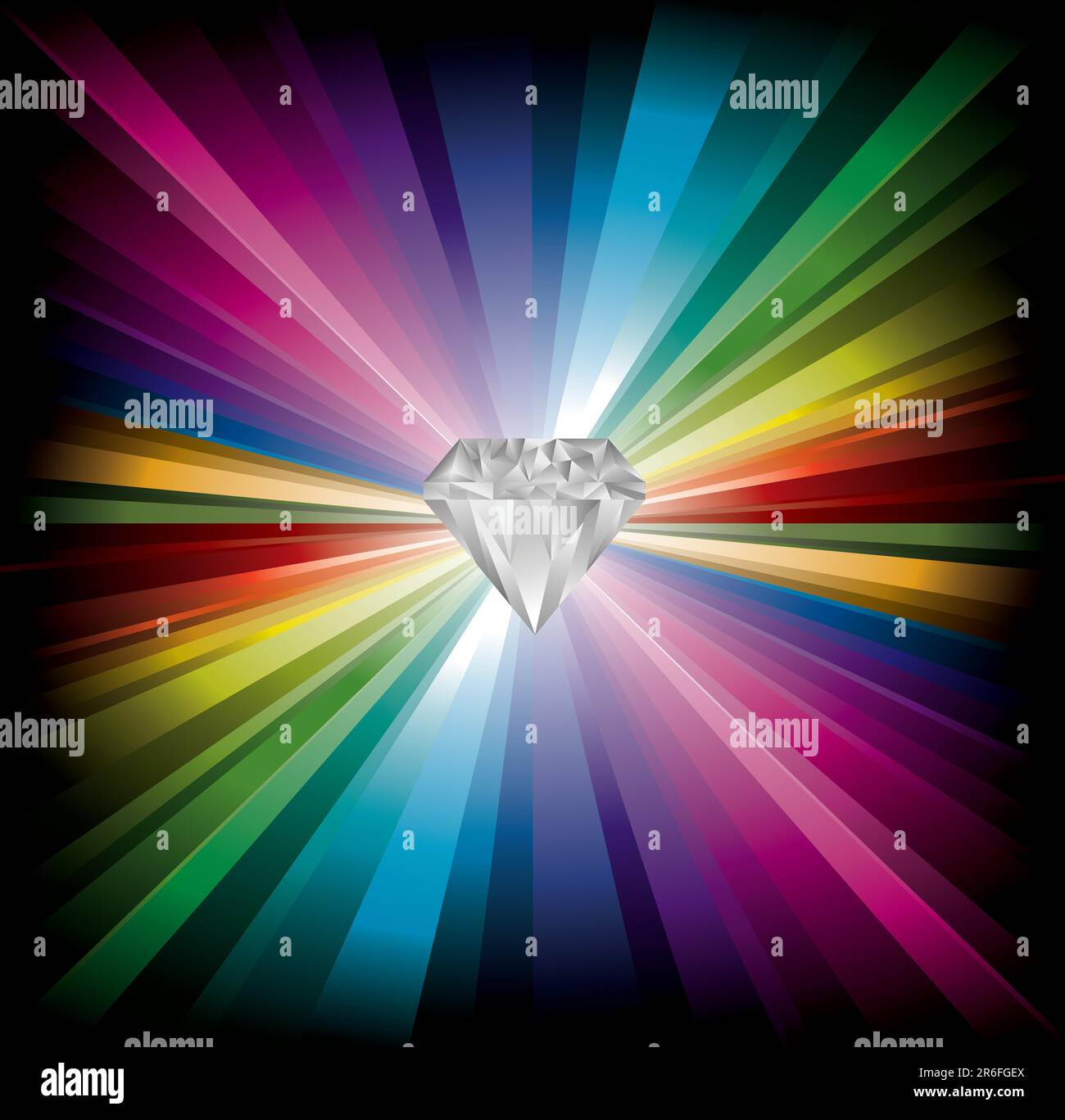 cool Diamond vector illustration on rainbow background Stock Vector ...