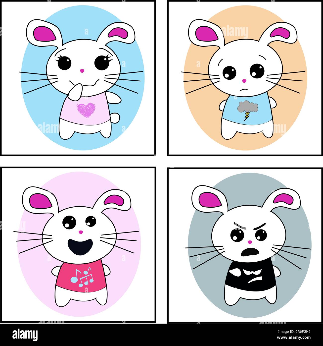 Four different bunnies vector illustration Stock Vector Image & Art - Alamy