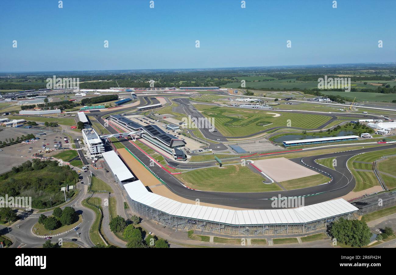 An image taken from a drone of The Wing complex and pitlane at ...