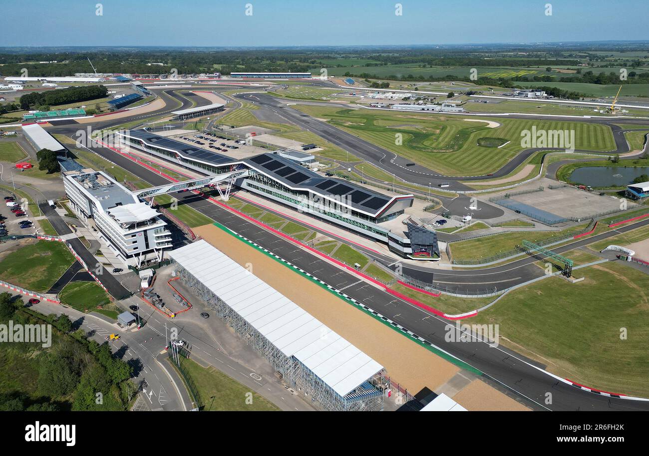 An image taken from a drone of The Wing complex and pitlane at ...