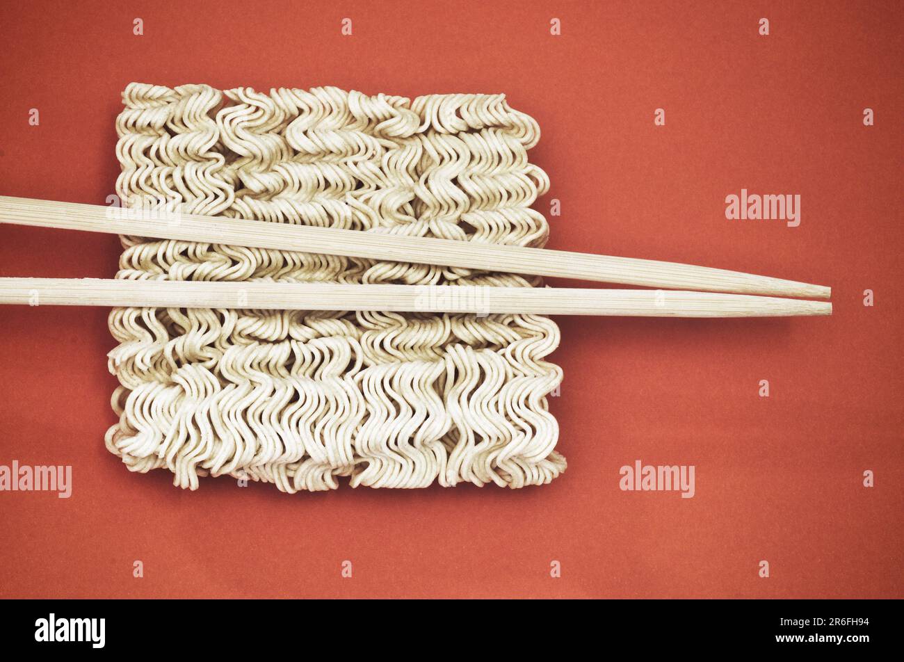 raw instant ramen noodles with chopsticks Stock Photo - Alamy