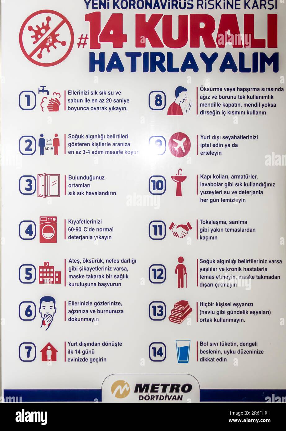 Rules of avoiding Coronavirus in Turkey, bus station. COVID-19 ...