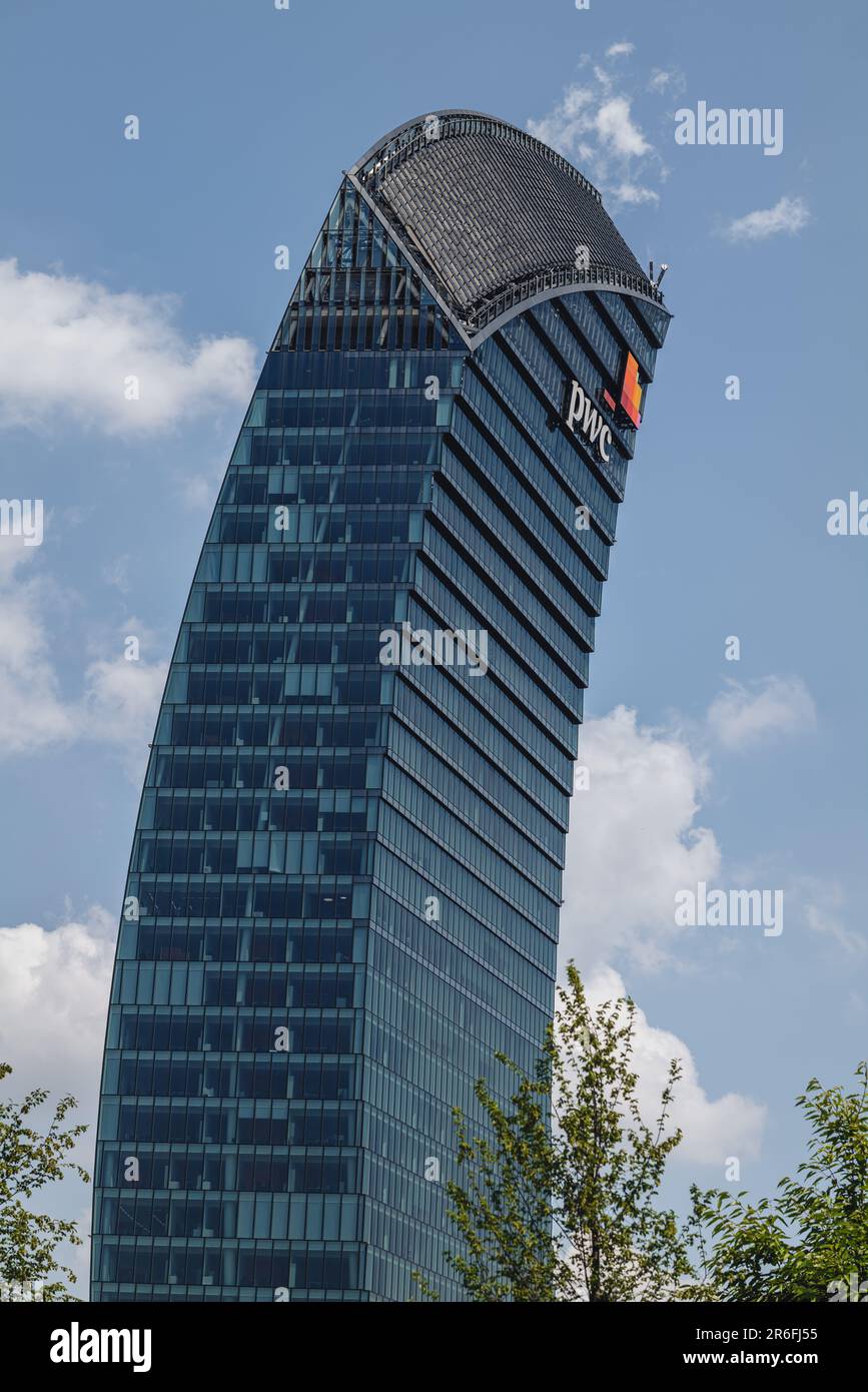 Milan, Italy - June 2023: PWC tower building in the famous district ...