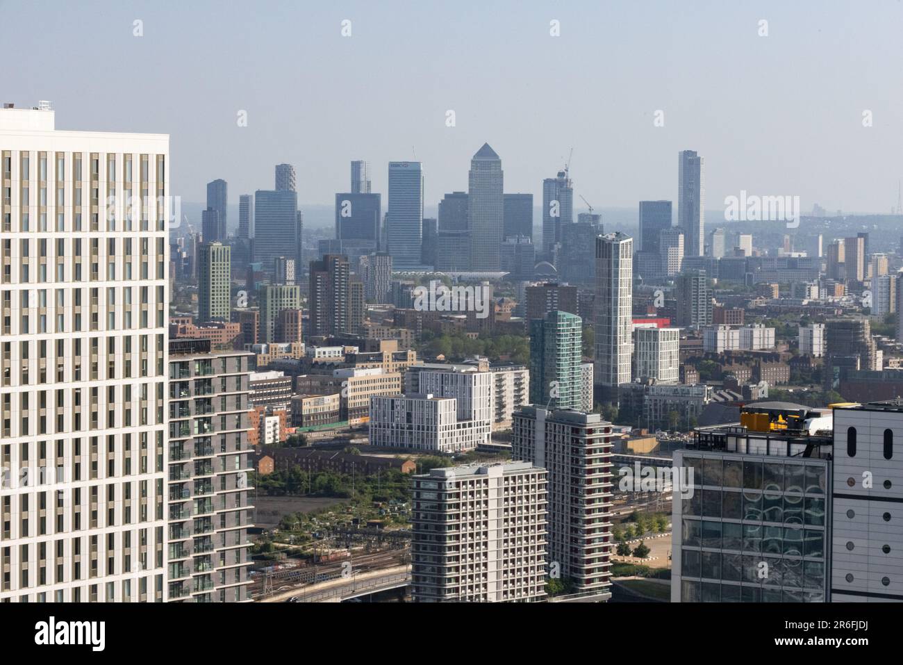 Canary Wharf skyline, financial district of the docklands area of East ...