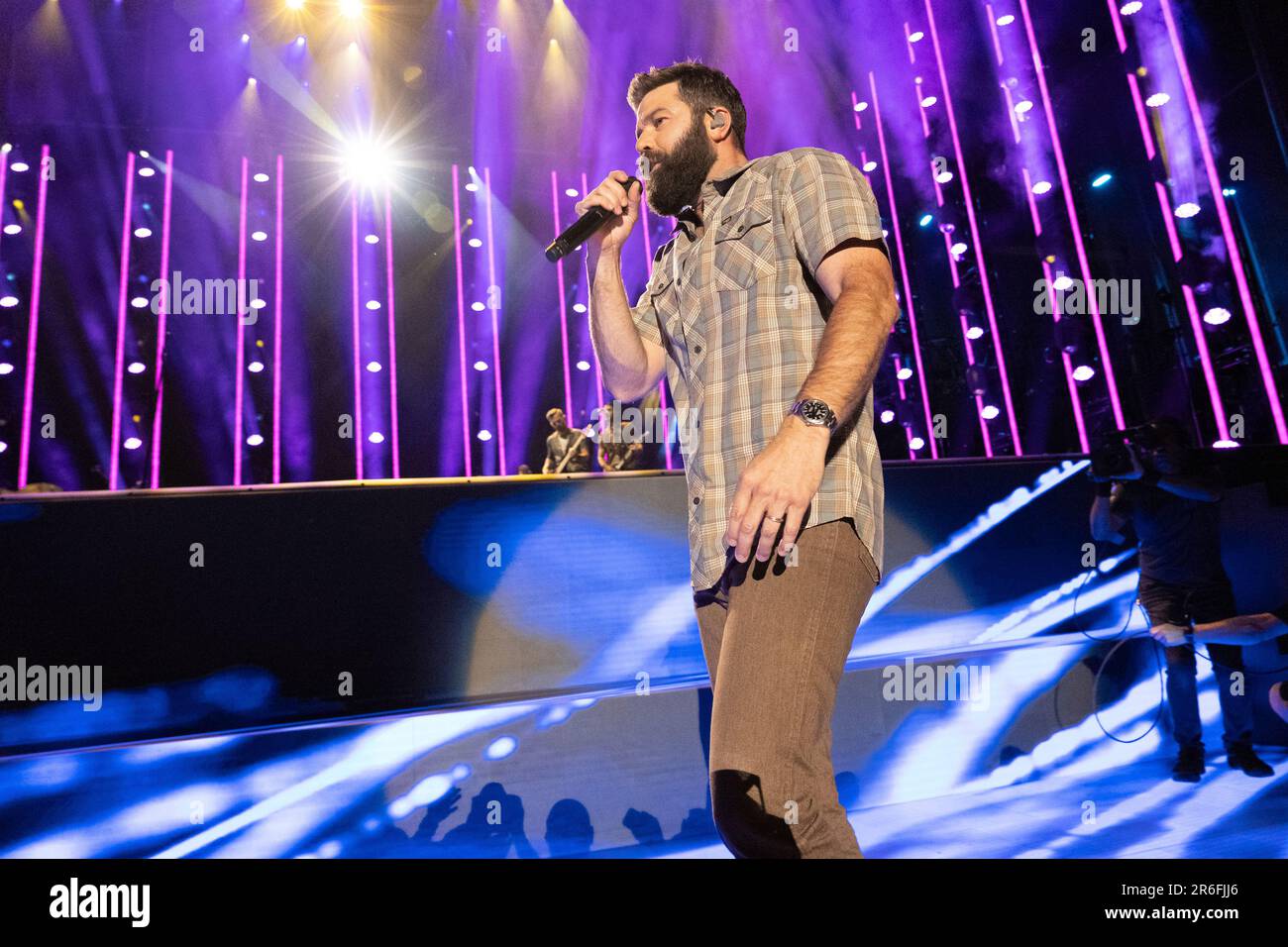 Jordan Davis performs during the 2023 CMA Fest on Thursday, June 8 ...