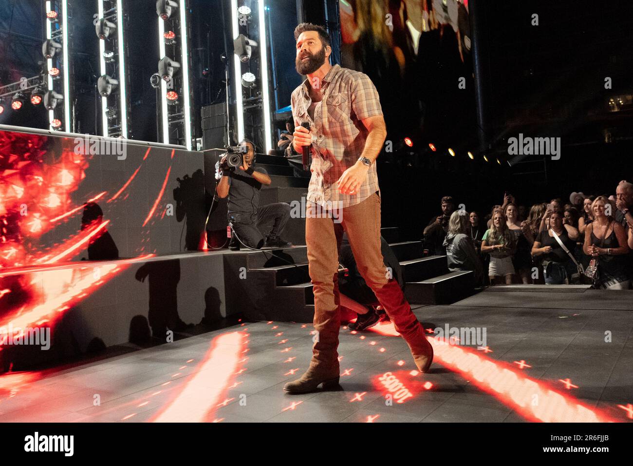 Jordan Davis performs during the 2023 CMA Fest on Thursday, June 8 ...