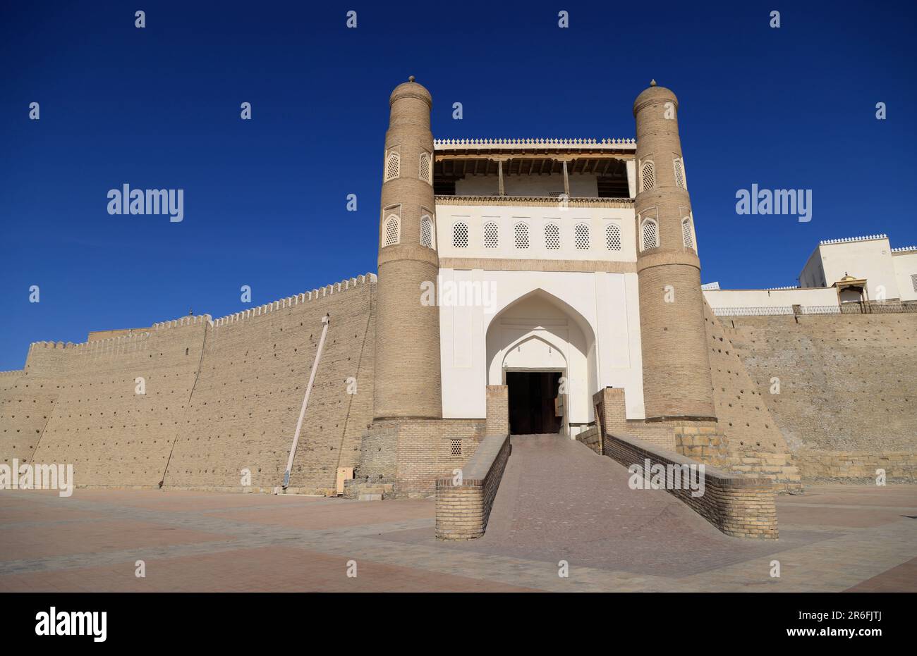 Entrance gate of the Ark fortress in Bukhara, Uzbekistan Stock Photo ...