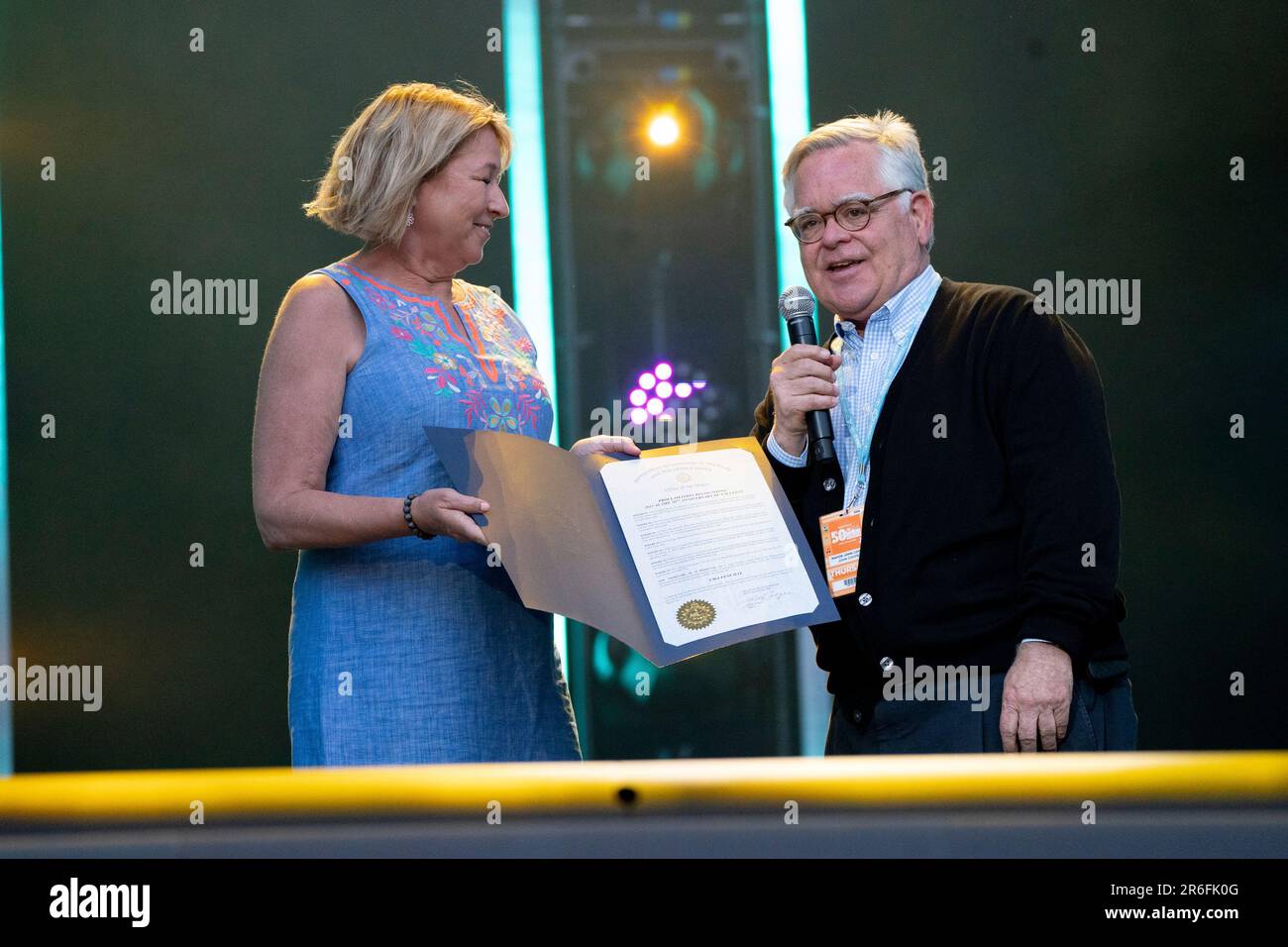 CEO of the Country Music Association Sarah Trahern and Mayor of ...