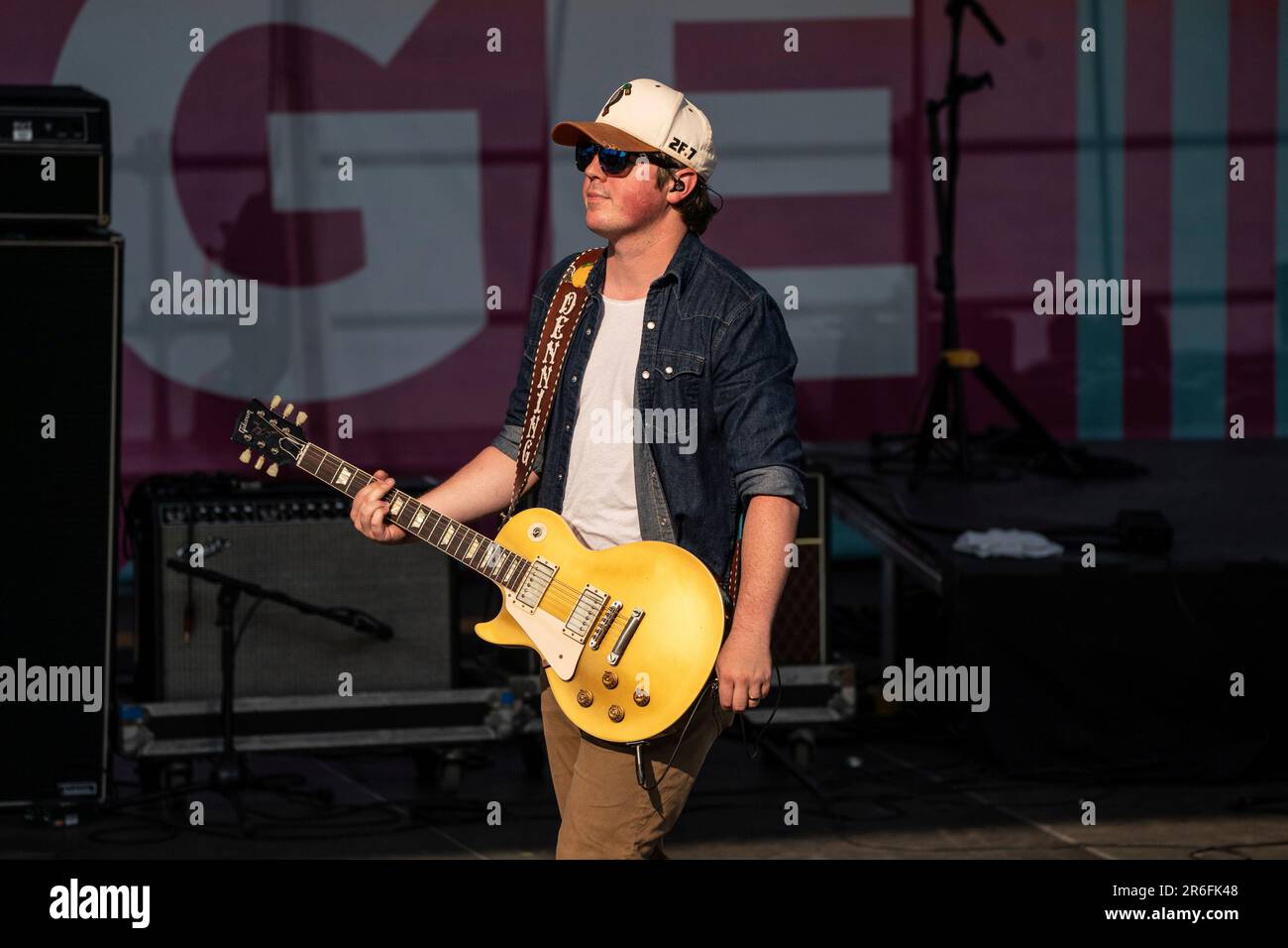 Travis Denning performs during the 2023 CMA Fest on Thursday, June 8 ...