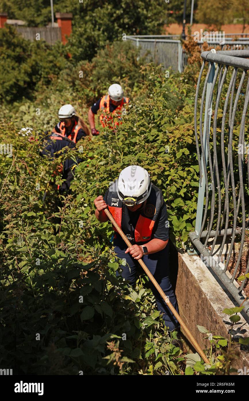 Search and Rescue teams on the bank of the River Braid in Ballymena as ...