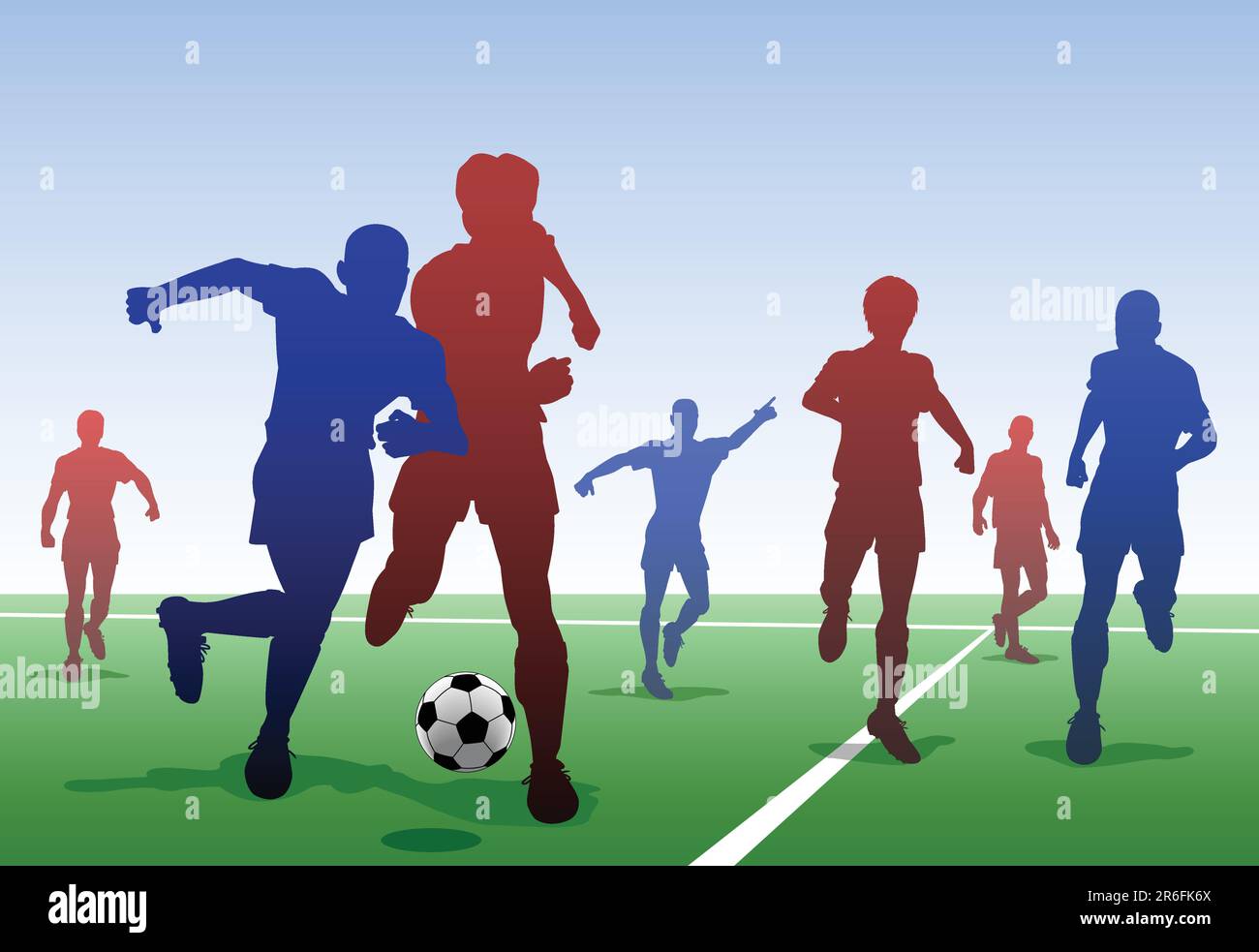Men playing football soccer Stock Vector Images - Alamy