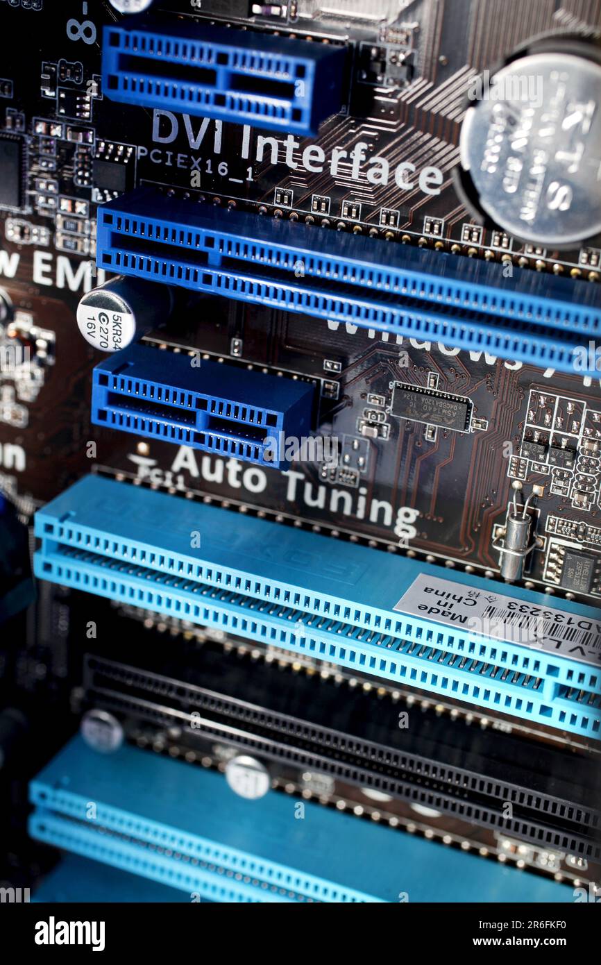 A home computer motherboard showing RAM Stock Photo - Alamy