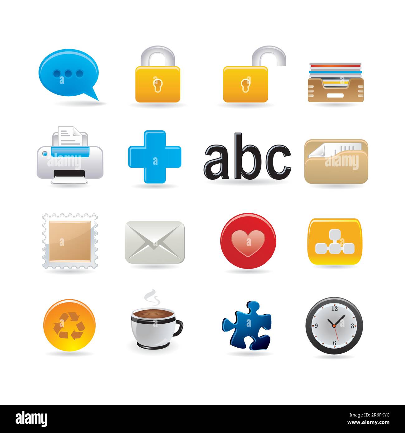 Universal and office icon set Stock Vector Image & Art - Alamy