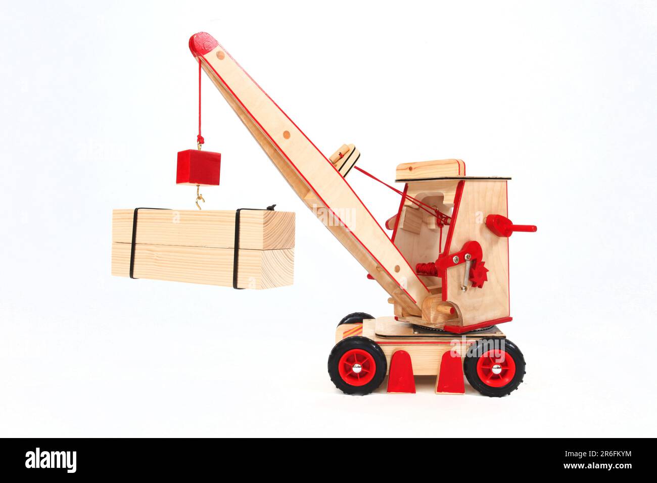 A child's wooden digger toy Stock Photo - Alamy