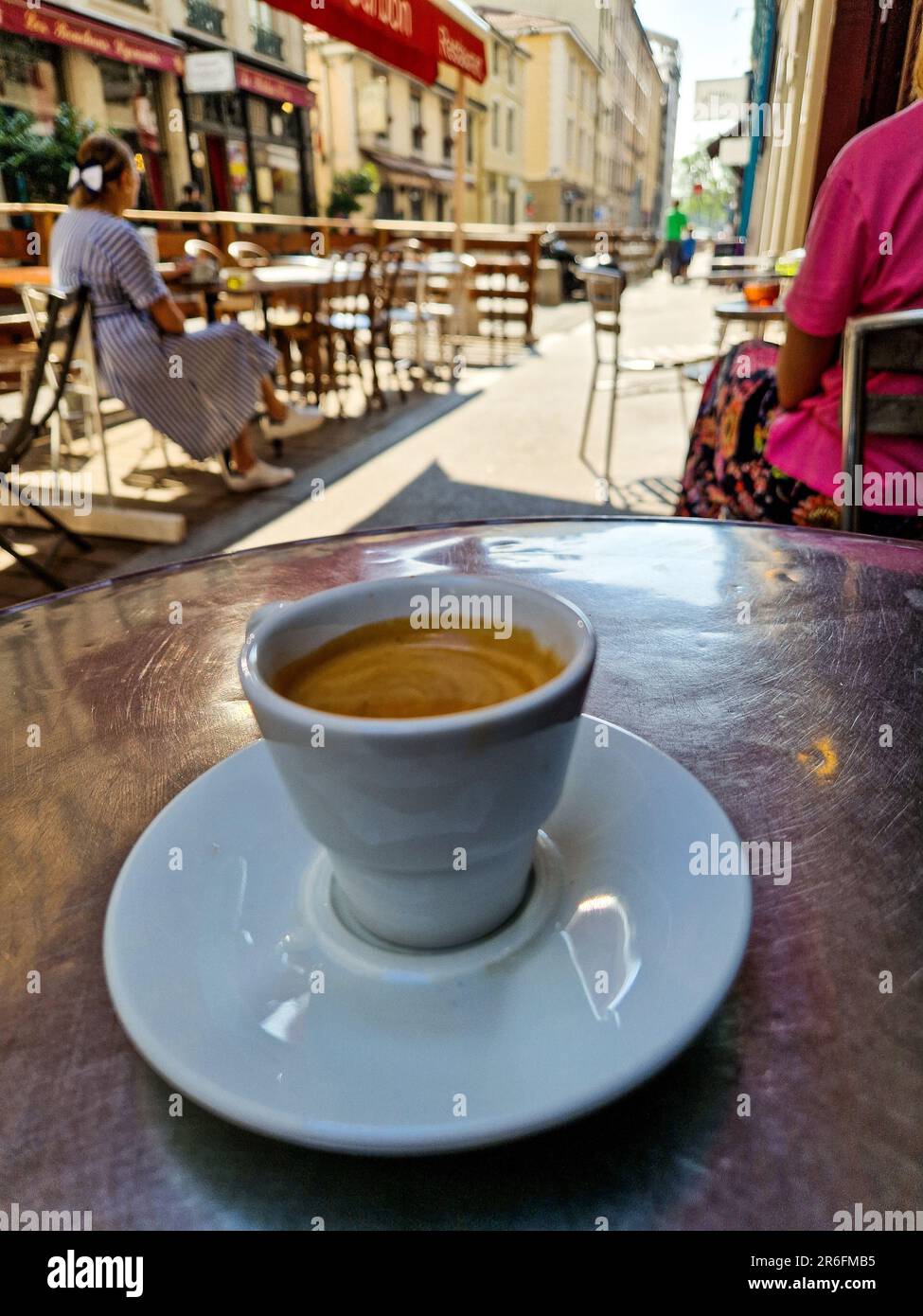 Coffee cup, cafe terrace, Lyon, France Stock Photo - Alamy