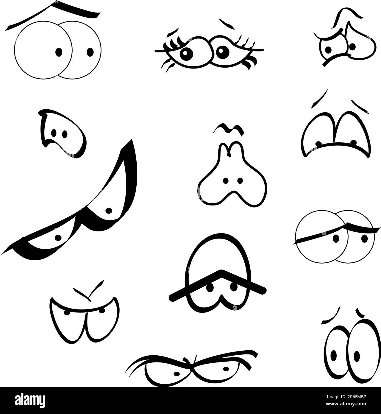 Eyes cartoon female Black and White Stock Photos & Images - Alamy
