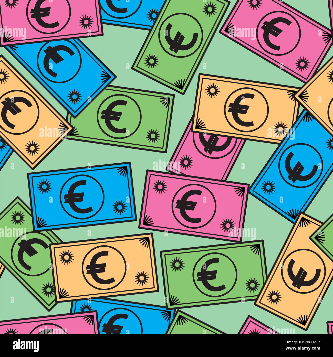 Abstract seamless pattern with euro. Background for your design. Vector ...