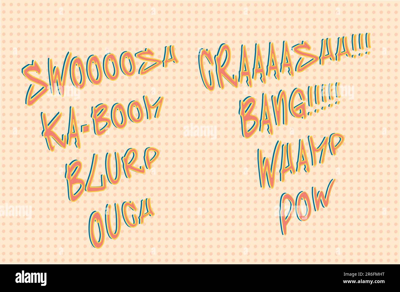 Comic Book Style Onomatopoeias vector illustration Stock Vector Image ...