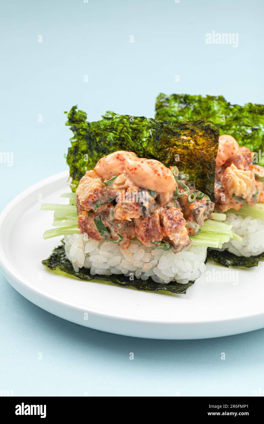 Sushi eel rolls hand hi-res stock photography and images - Alamy