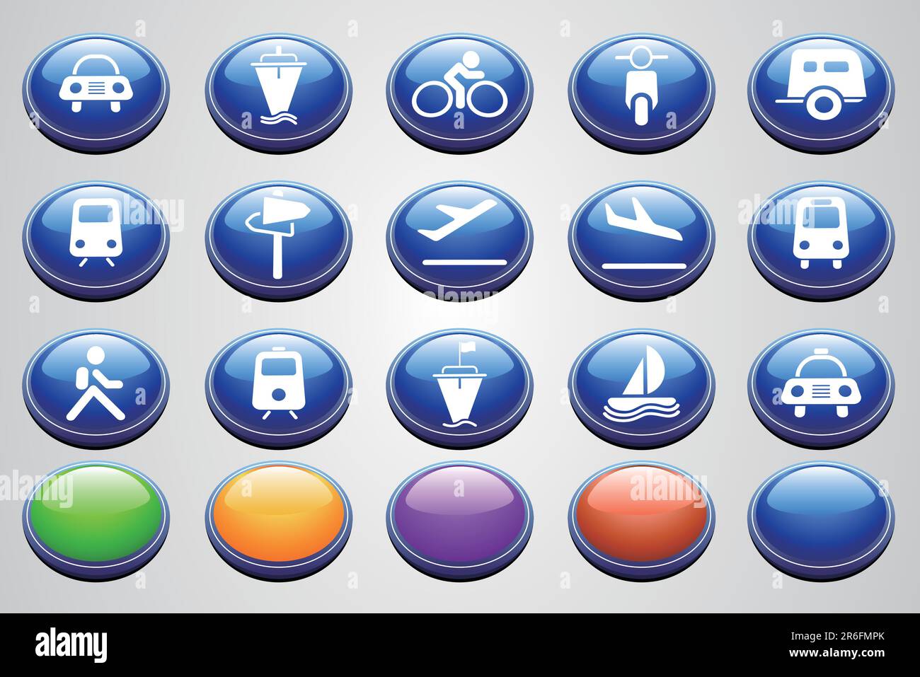 Transportation and Vehicle icons Round Perspective series Stock Vector ...