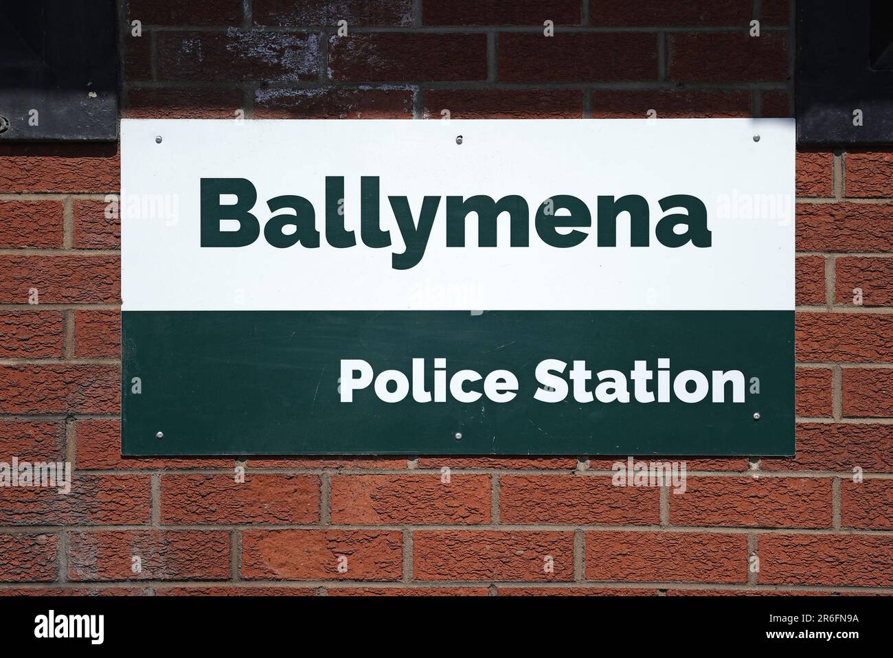 Ballymena police station following a press conference with PSNI ...