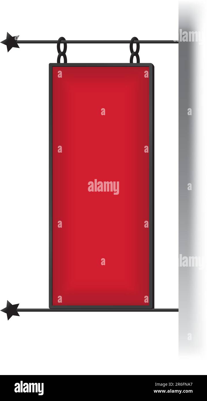 Red vertical signboard for your advertising in Europe style Stock ...