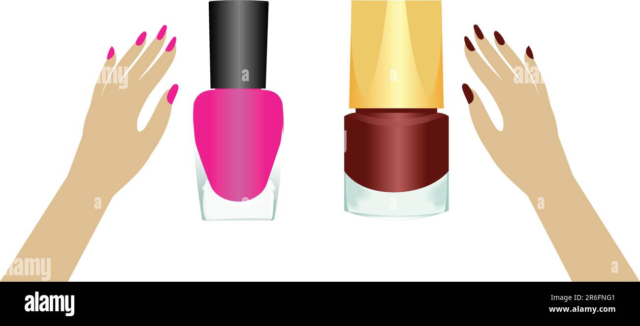 Pink nail paint Stock Vector Images - Alamy