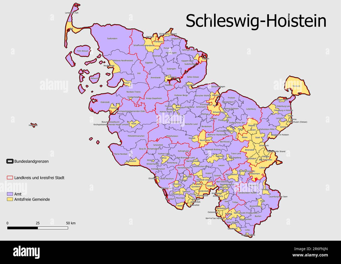 Map Administrative division State of Schleswig - HolsteinUnified ...