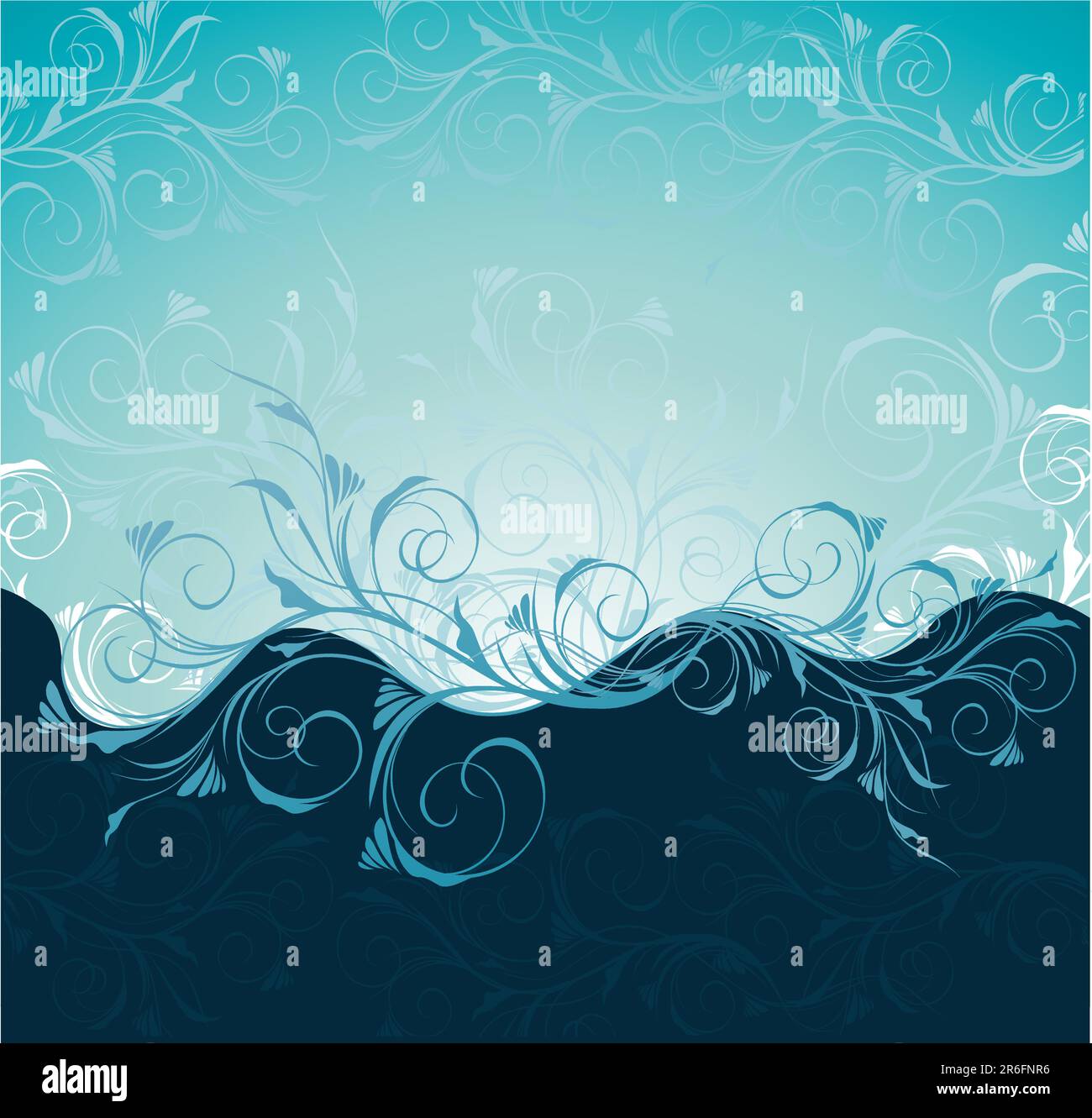 Vector abstract blue floral background with pattern Stock Vector Image ...