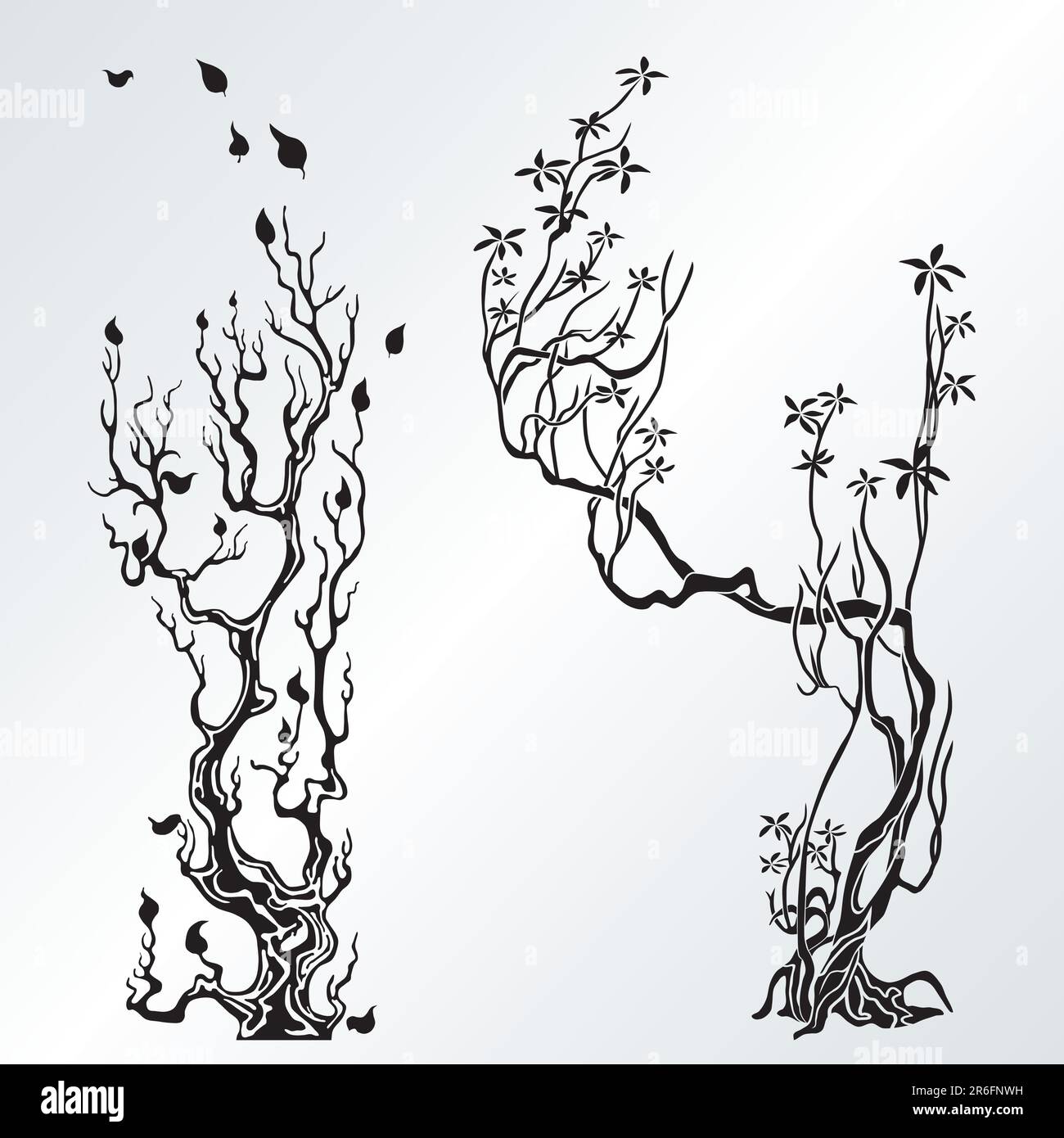Vector illustration of trees design elements Stock Vector Image & Art ...