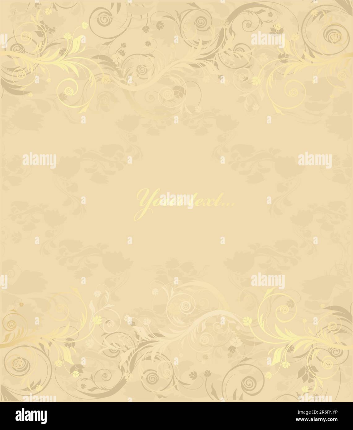 Gold floral background for text with pattern Stock Vector Image & Art ...