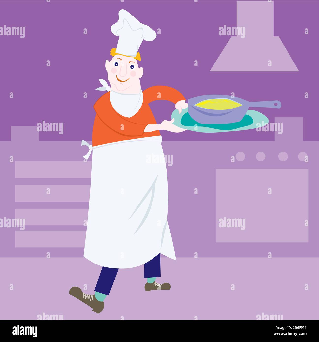 An illustration of a man cooking/baking. Vector cartoon Stock Vector ...