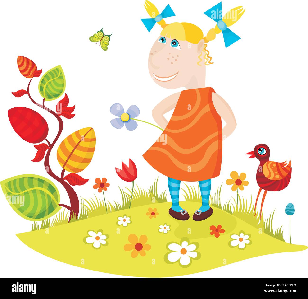 Cute beautiful kid girl Stock Vector Images - Alamy
