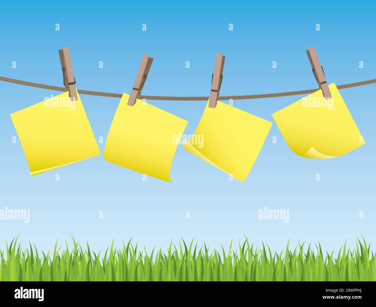 Clothes line with memo notes. Please check my portfolio for more ...
