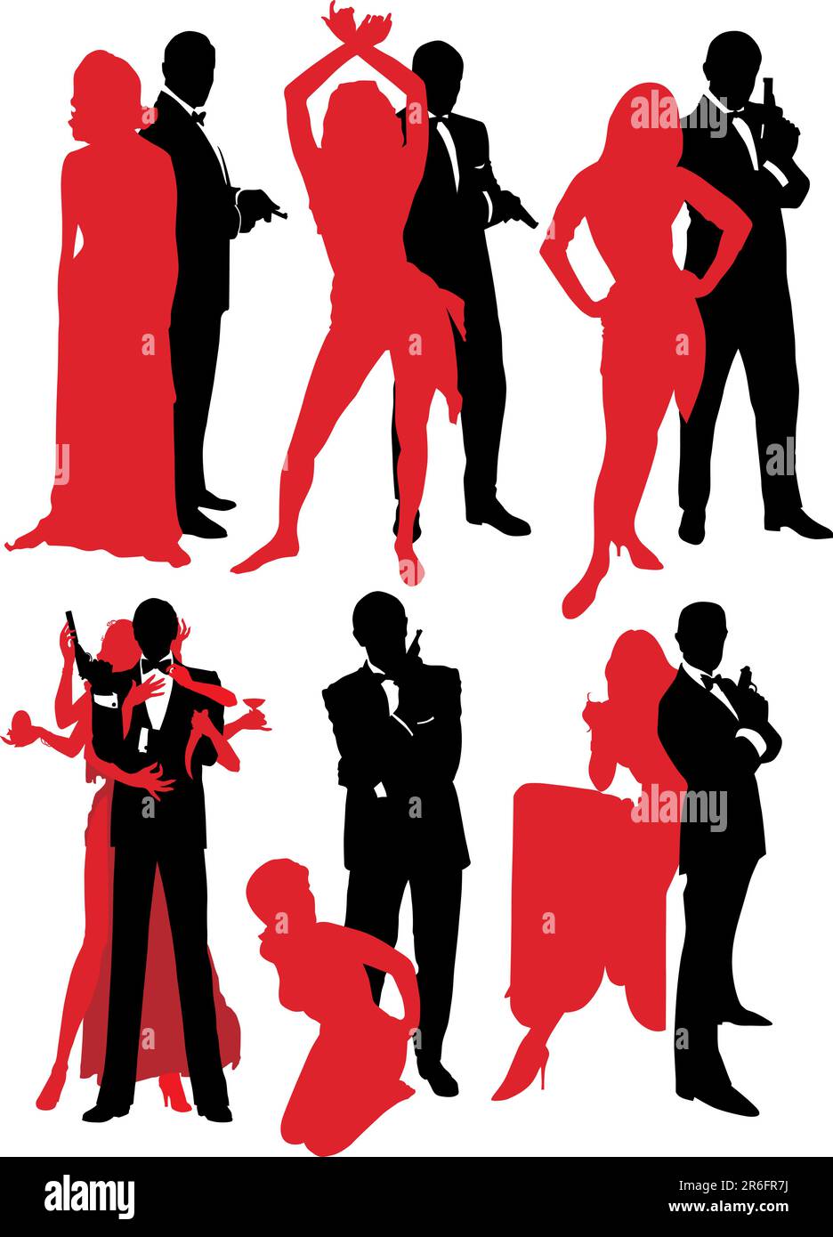 Some Secret Agent Poses Stock Vector Image And Art Alamy