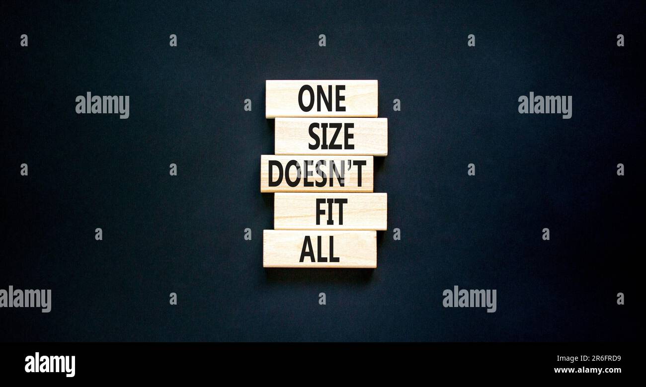 One size does not fit all symbol. Concept words One size does not fit ...