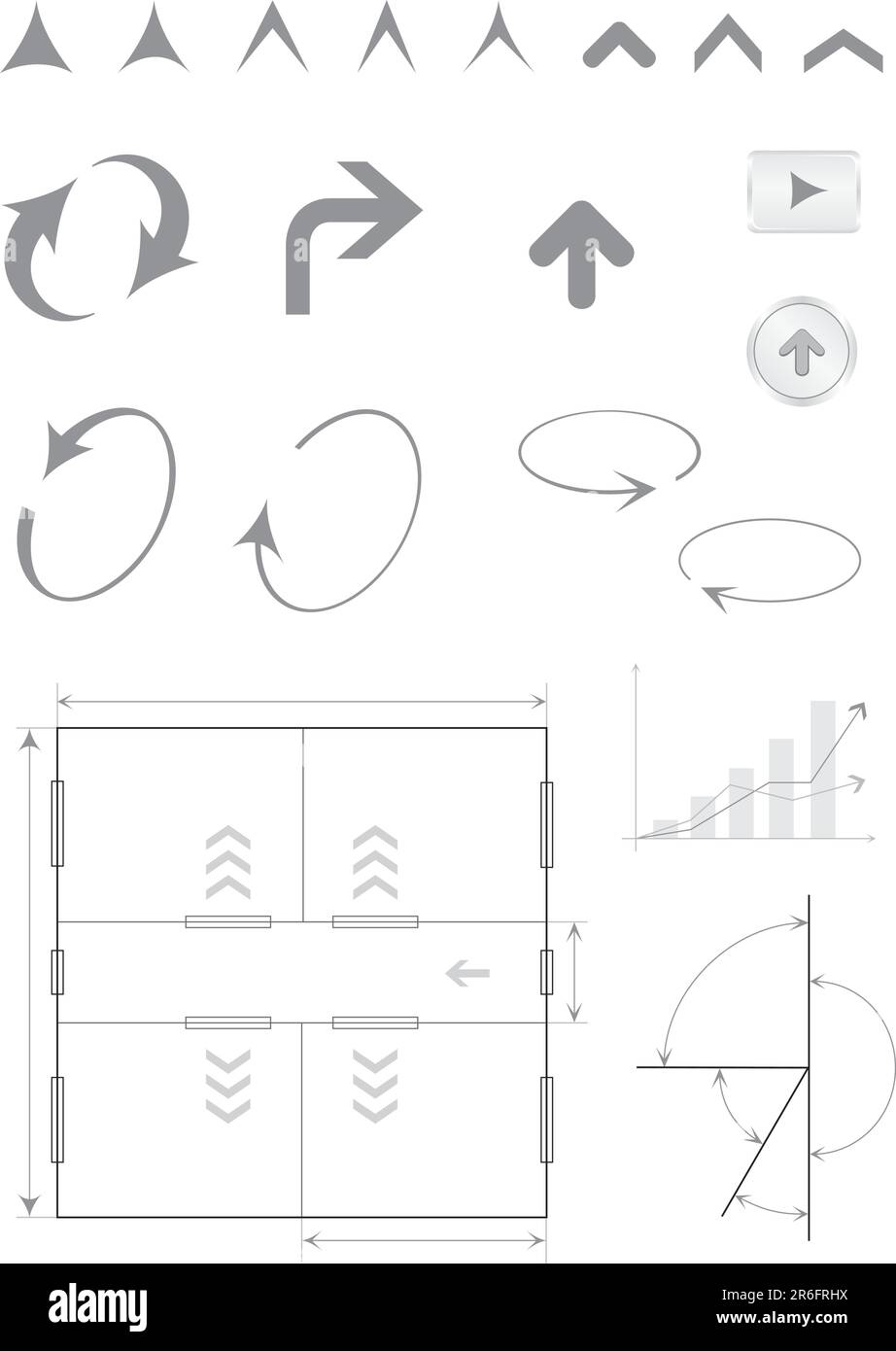 Different arrows and indexes isolated on the white background Stock ...