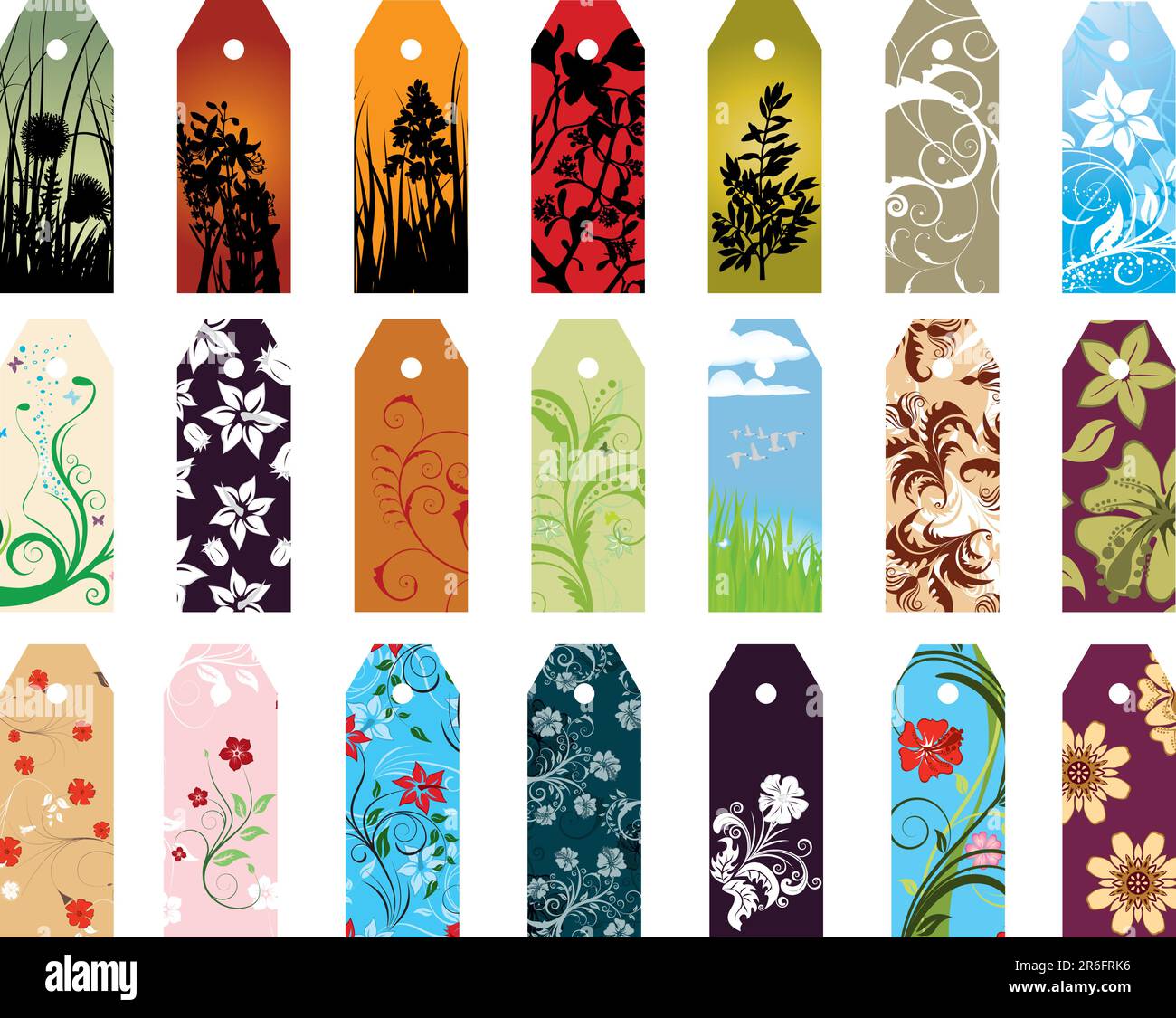 Set of different vector floral bookmarks for design use Stock Vector ...