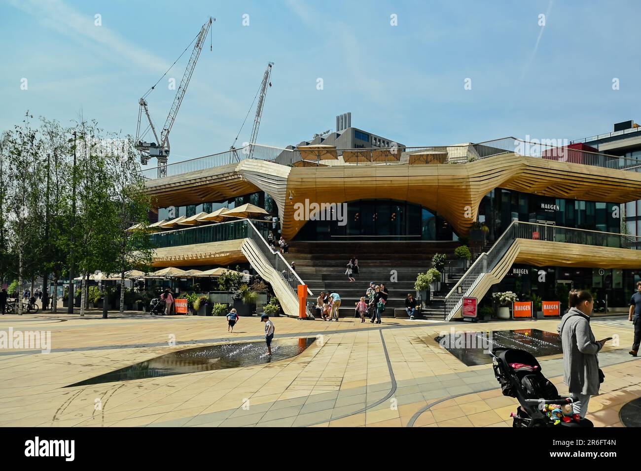 Haugen restaurant in Endeavour Square, Stratford, London Stock Photo ...