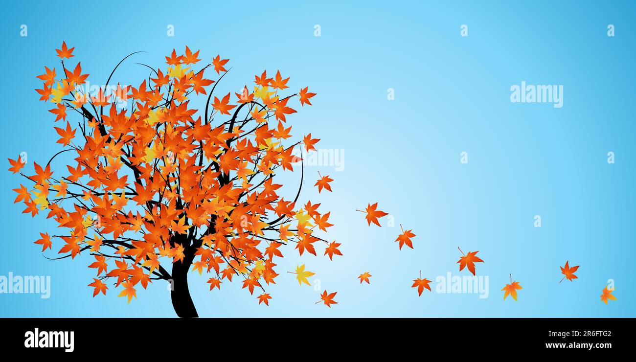 Abstract tree with autumn leaves vector illustration Stock Vector Image ...